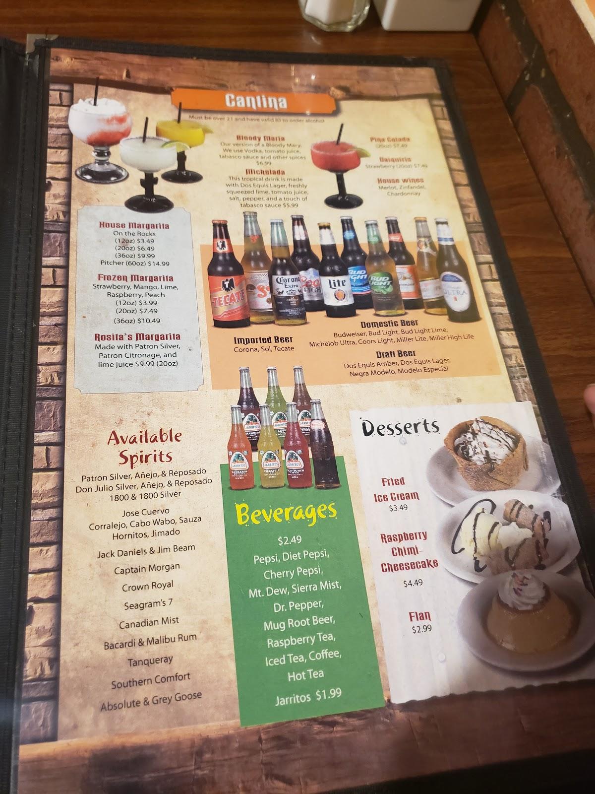 Menu at Don Chico's Mexican Grill restaurant, Kendallville
