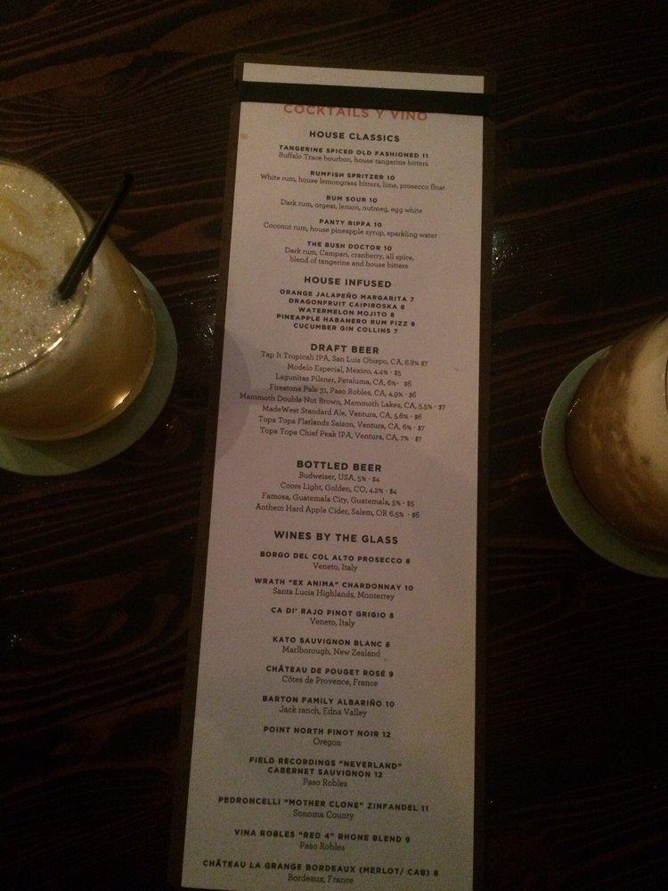 Menu at Rumfish y Vino pub & bar, Ventura