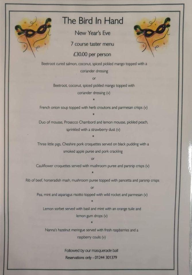 Menu at The Bird In Hand pub & bar, Chester