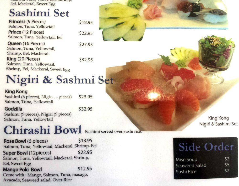 Menu at Blue Mango restaurant, San Jose, 635 Coleman Ave