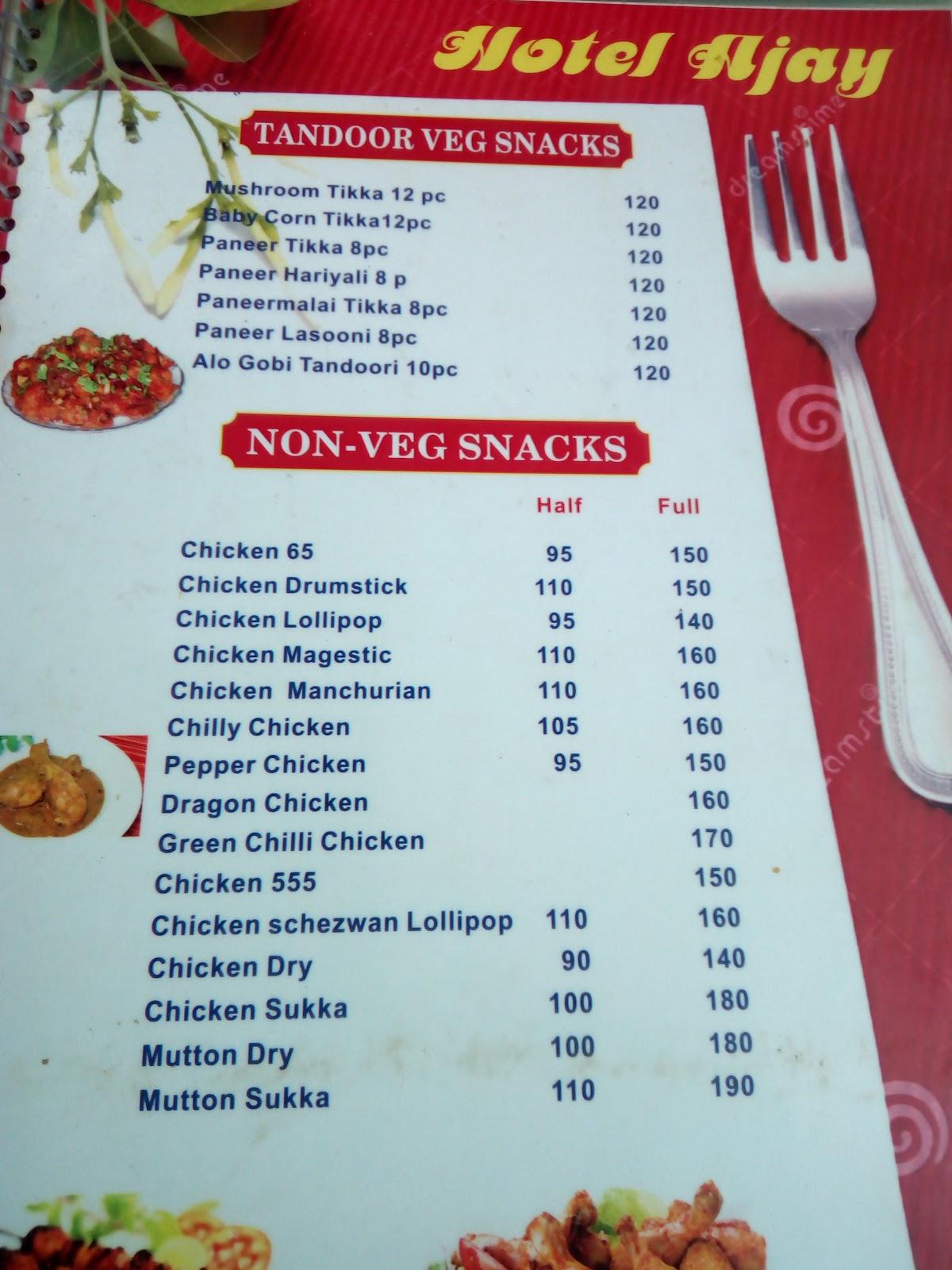Menu at Hotel Ajay Veg & Non-Veg, Dharwad