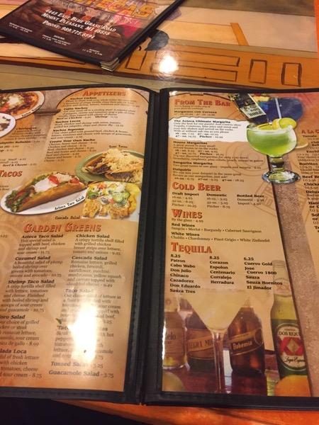 Menu at Los Aztecas Mexican Grill and Bar, Mount Pleasant