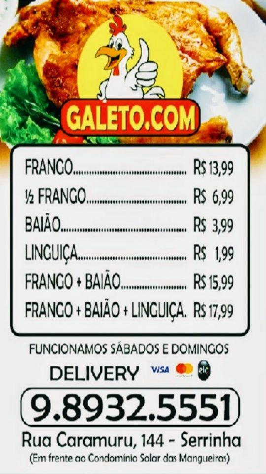 Menu em Galeto.com Fortaleza CE restaurante, Fortaleza, Rua Caramuru 144
