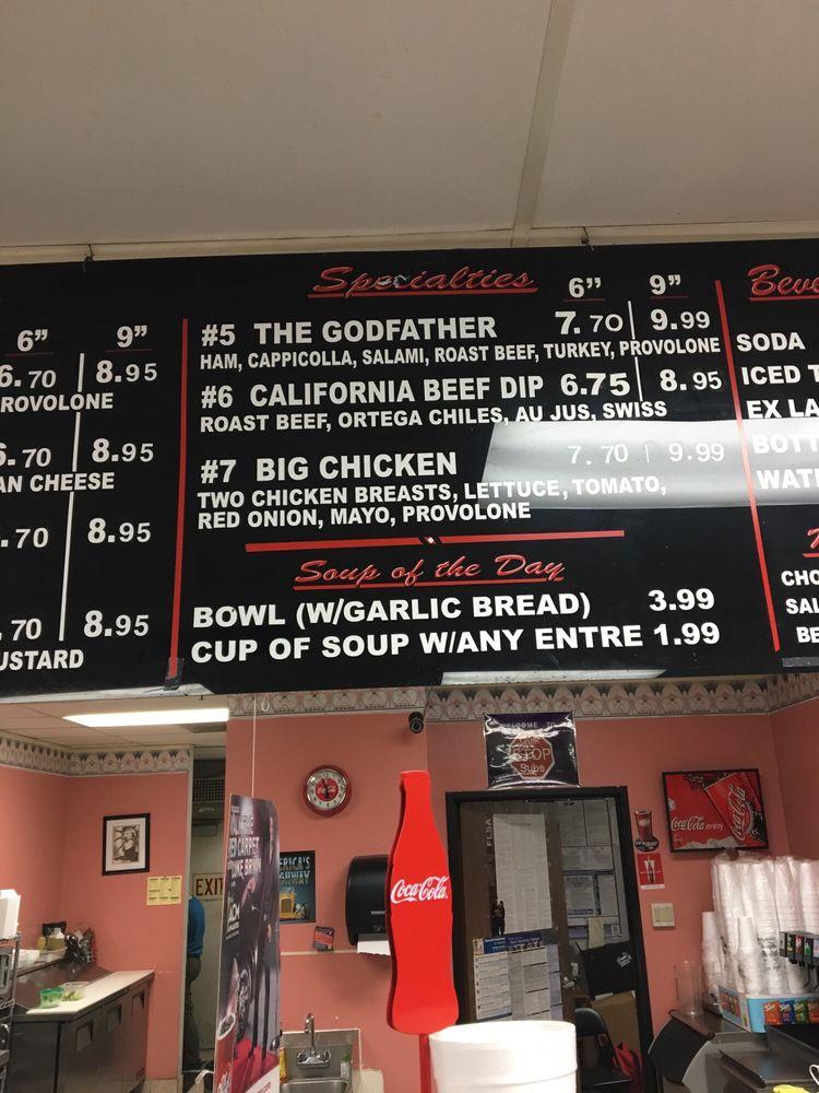 Menu at Quik Stop Subs restaurant, Moreno Valley