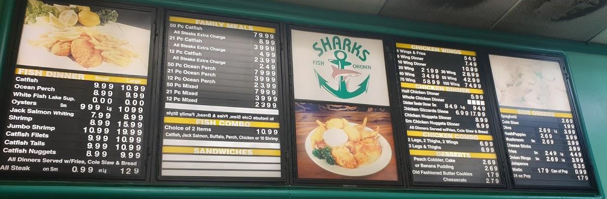 Menu at Sharks Fish & Chicken restaurant, Richton Park