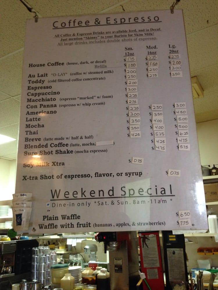 Menu at Sure Shot Cafe Hawaii, Honolulu