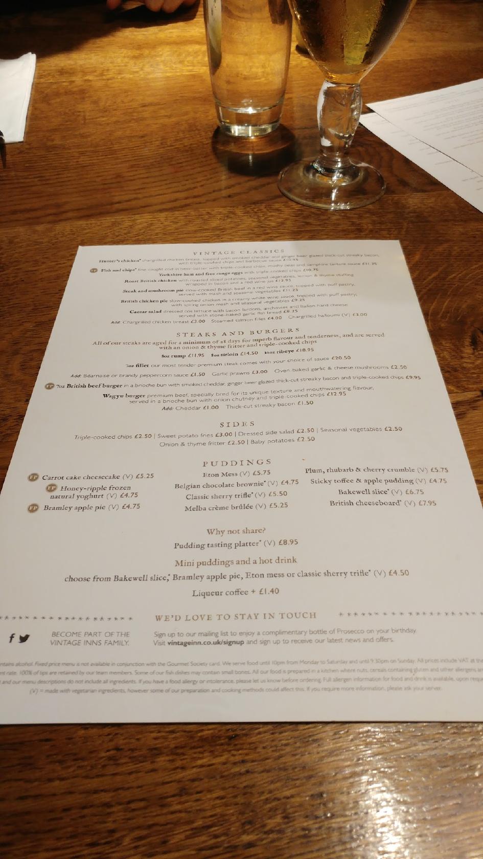 Menu at The Crow And Gate pub & bar, Crowborough, Uckfield Rd