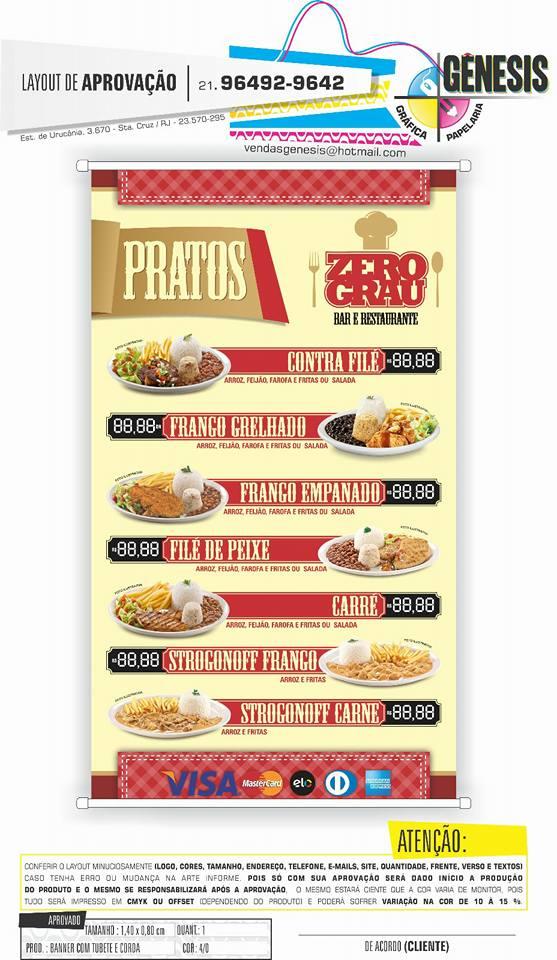 Menu em Zero Grau Bar E Restaurante, Rio de Janeiro