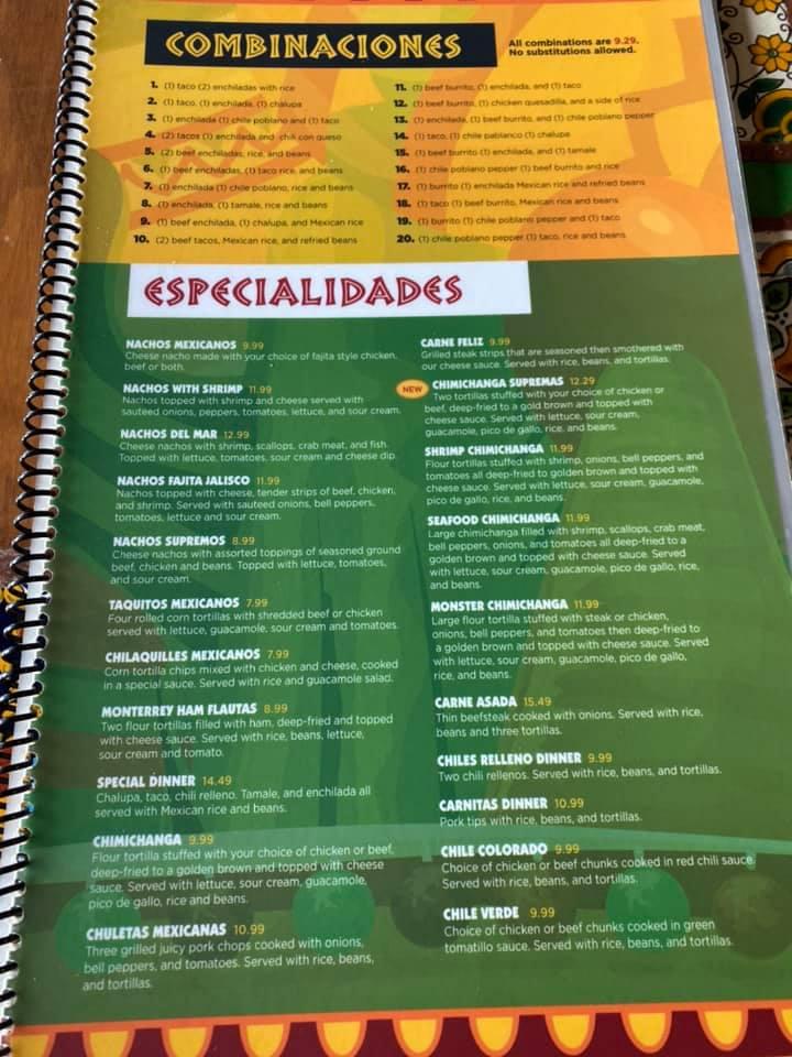 Menu at Cinco De Mayo Mexican Bar And Grill, Bardstown