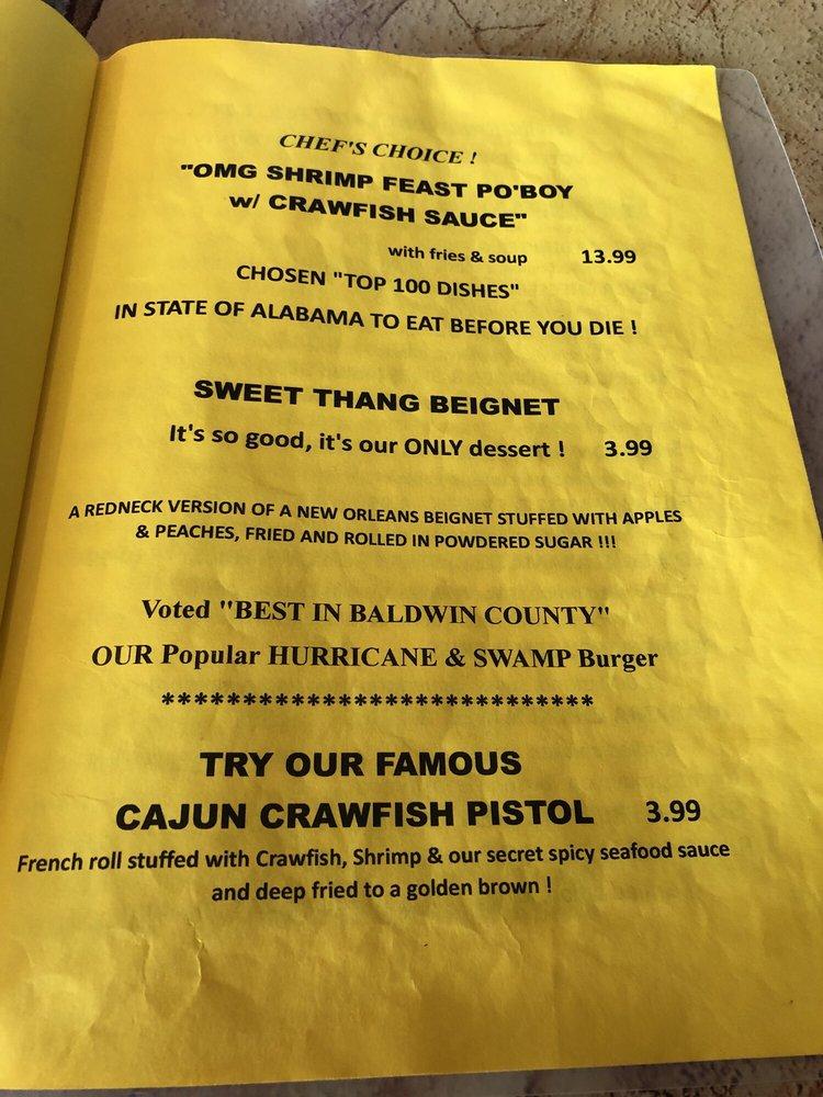 Menu at Fish River Grill restaurant, Gulf Shores