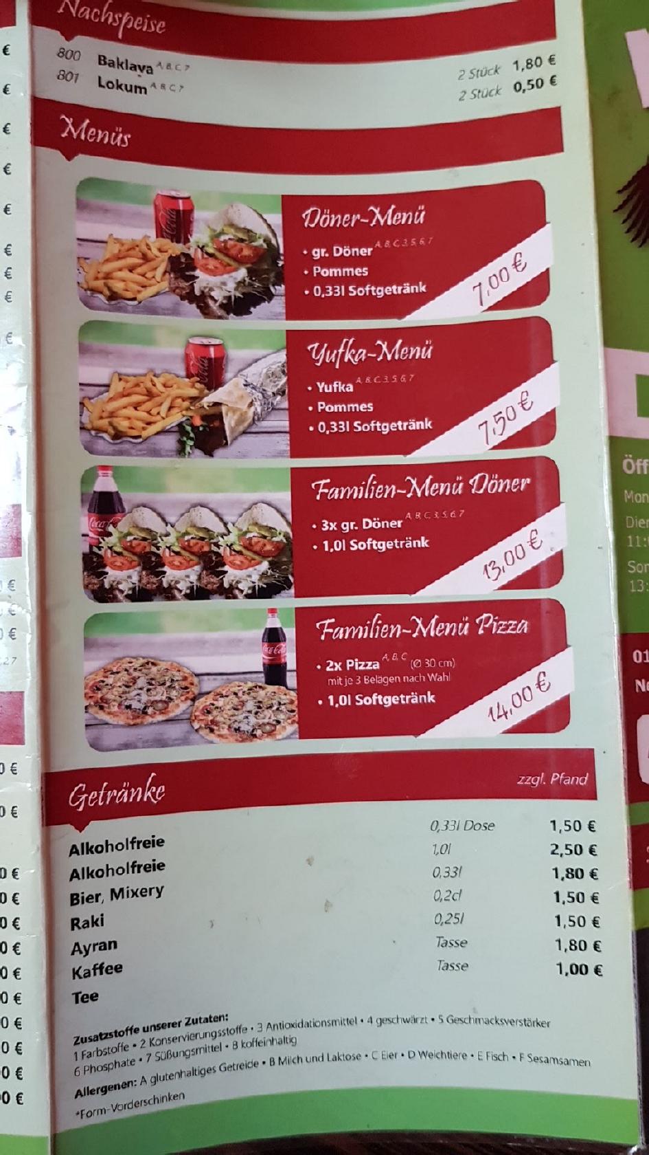 Speisekarte von Mehmet Kebabhaus restaurant, Merchweiler