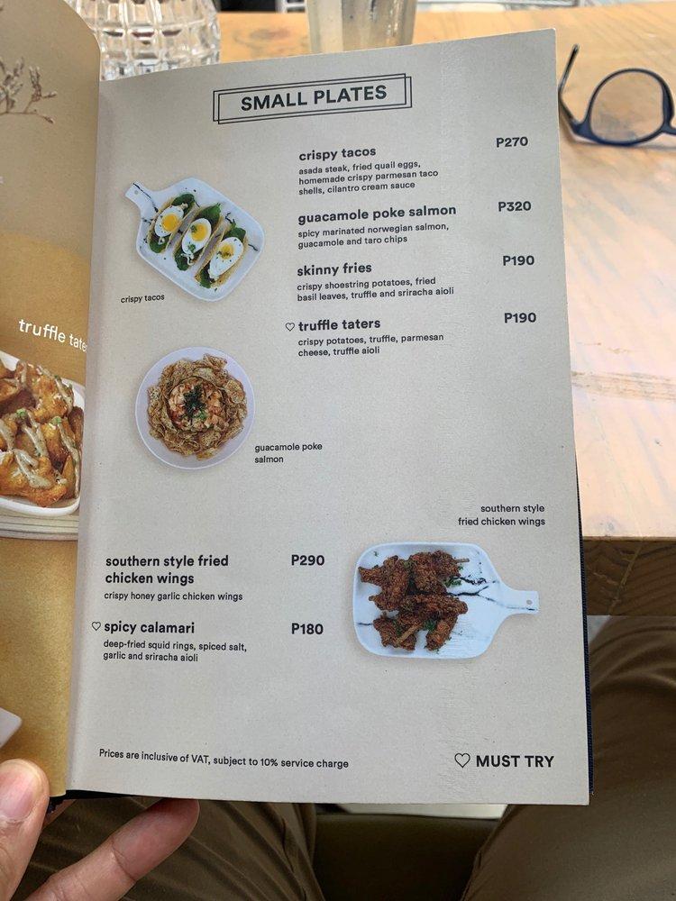 Menu at Sunnies Cafe, Taguig, H322+76V