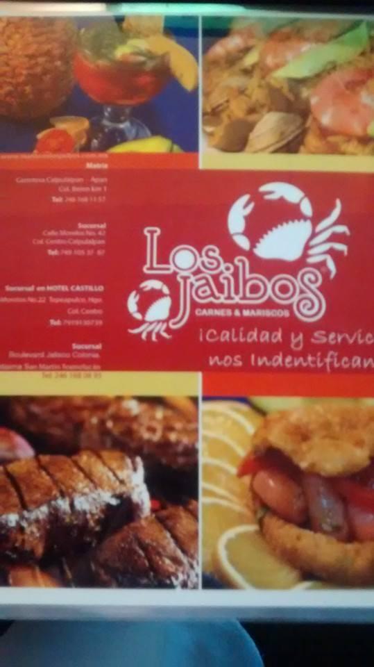 Carta del restaurante Mariscos Los Jaibos, Calpulalpan