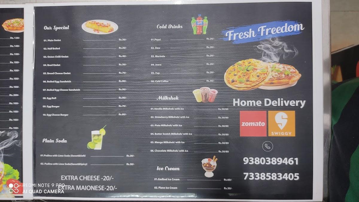 Menu at PIZZA STOP (FRESH FREEDOM), Hubballi