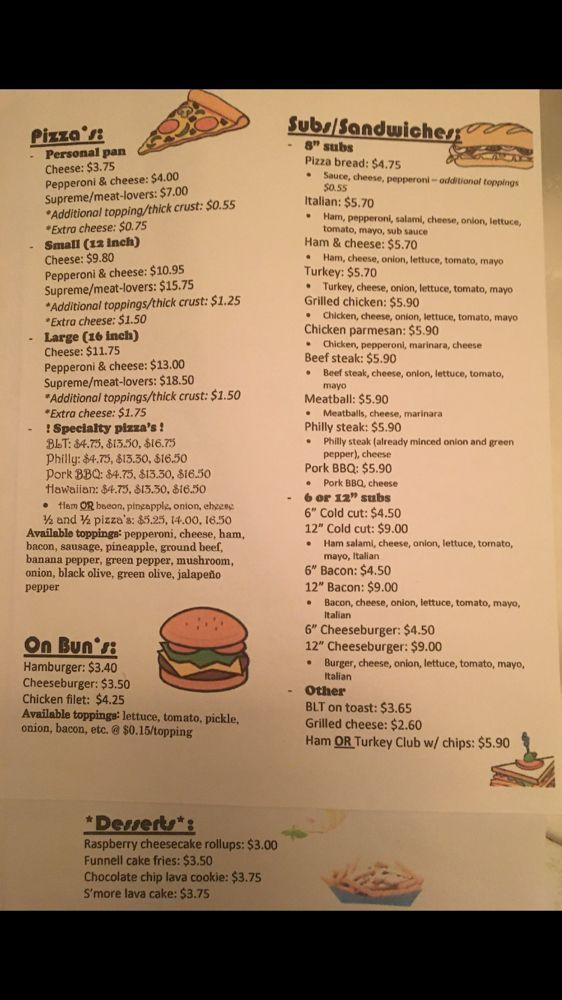 Menu at Pizza & Sub Shoppe pizzeria, Mill Creek