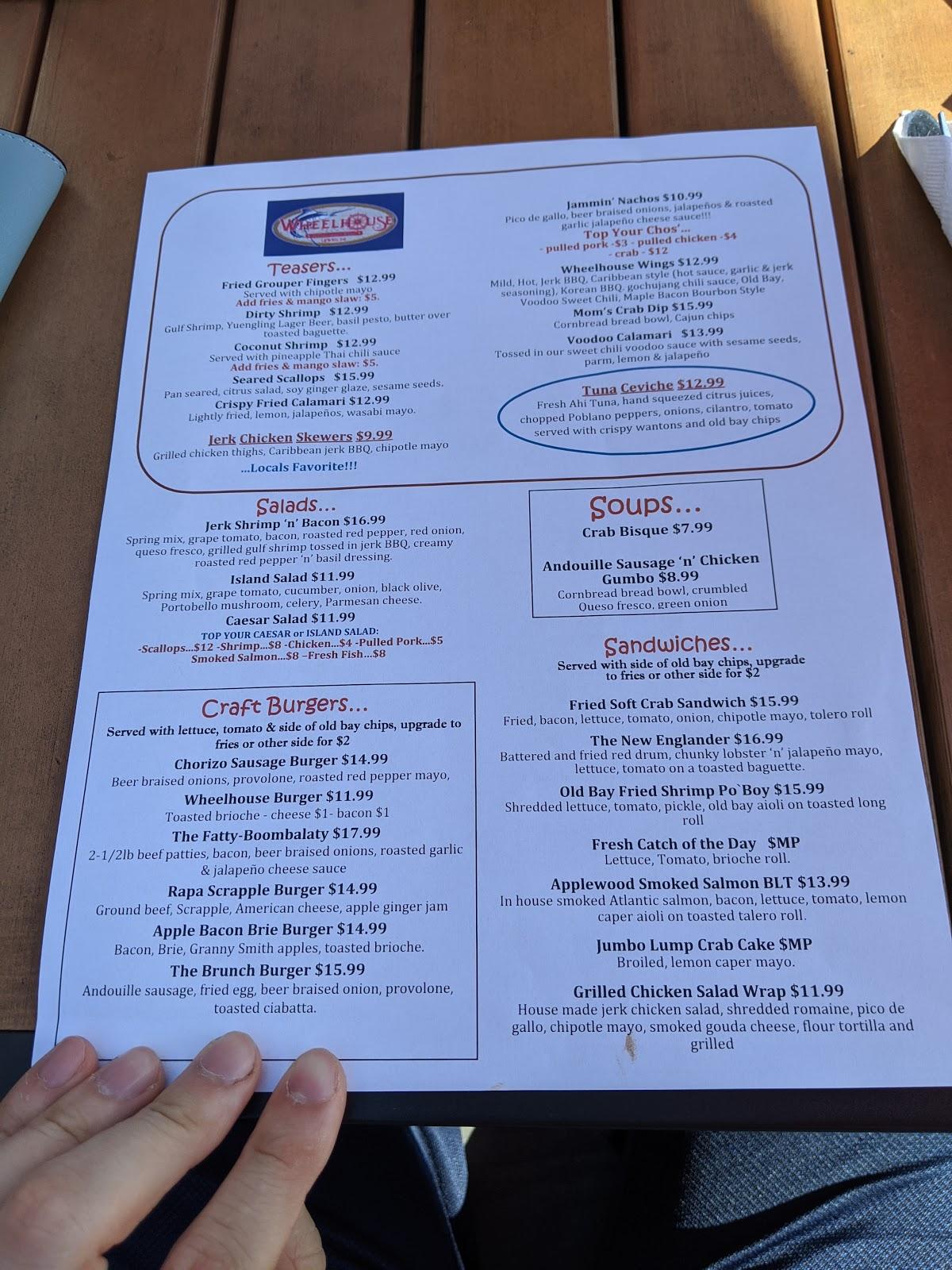 Menu at Wheelhouse pub & bar, Lewes