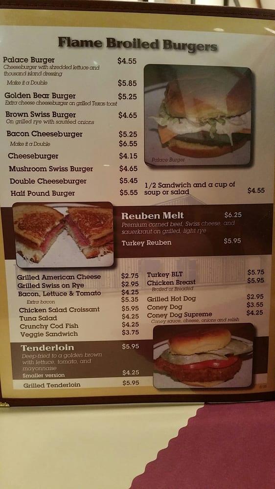 Menu at Cow Palace restaurant, Shelbyville