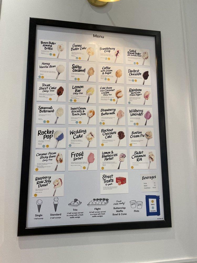 Carta del restaurante Jeni's Splendid Ice Creams, McLean