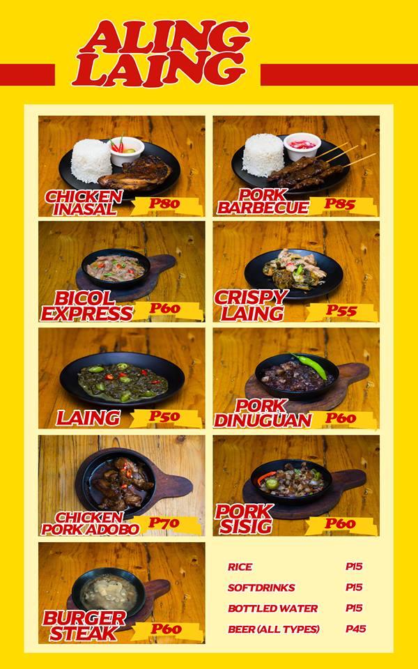 Menu at Aling Laing - Naga restaurant, Naga