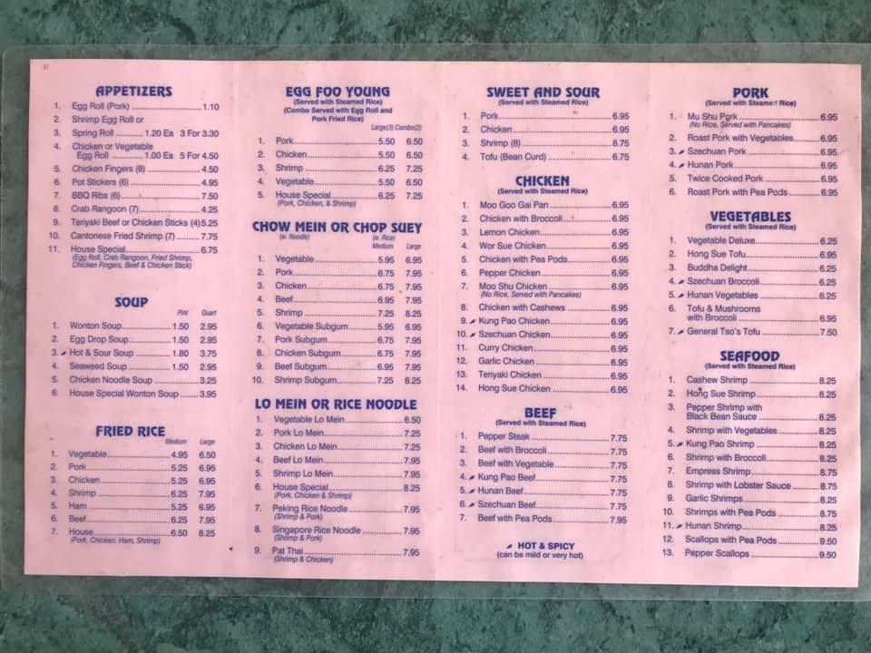 Menu at Lily's Restaurant, Olmsted Falls