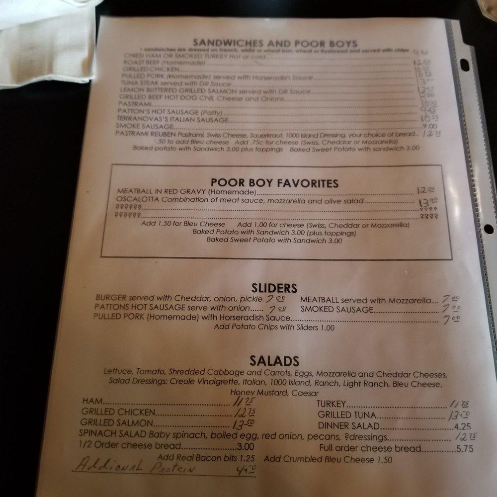 Menu at Oscar's pub & bar, Metairie
