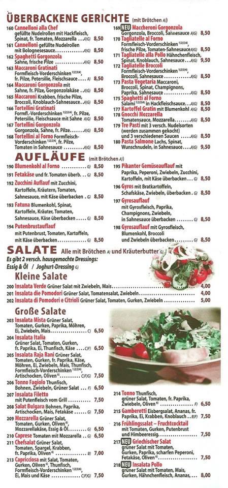 Speisekarte von Raja Rani restaurant, Sinzig