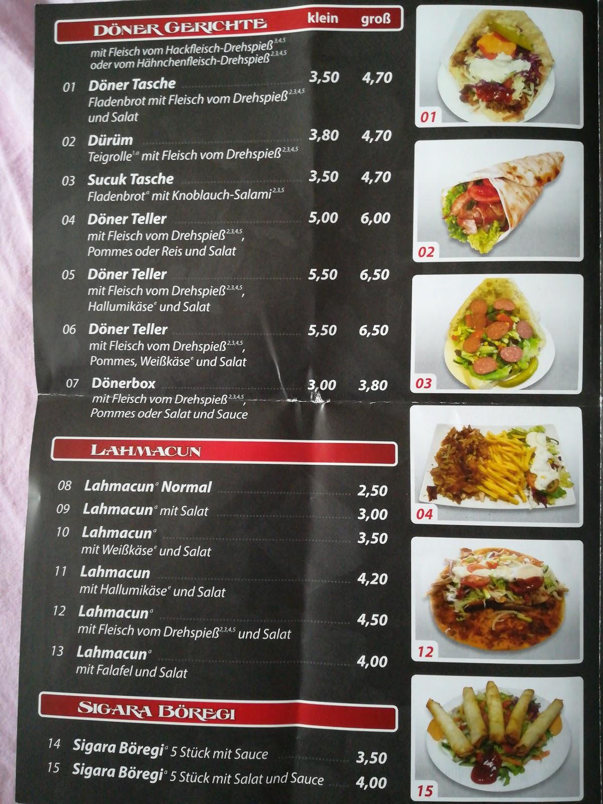Speisekarte von Sara Döner Kebab Haus restaurant, Essen