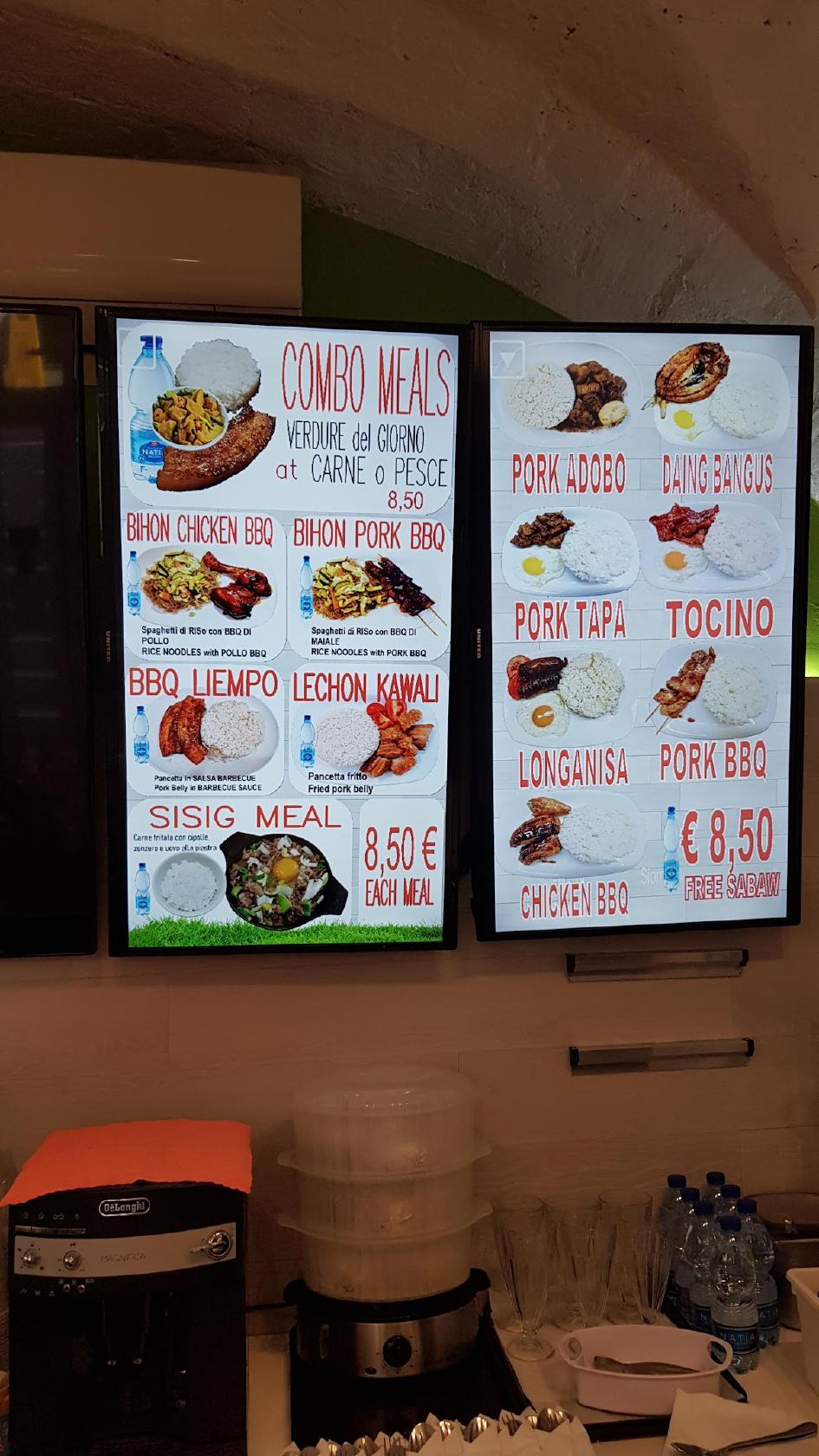 Menu at Sarap Filipino Restaurant, Rome, Viale Giulio Cesare