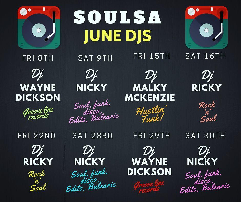 Menu at Soulsa Bar, Glasgow
