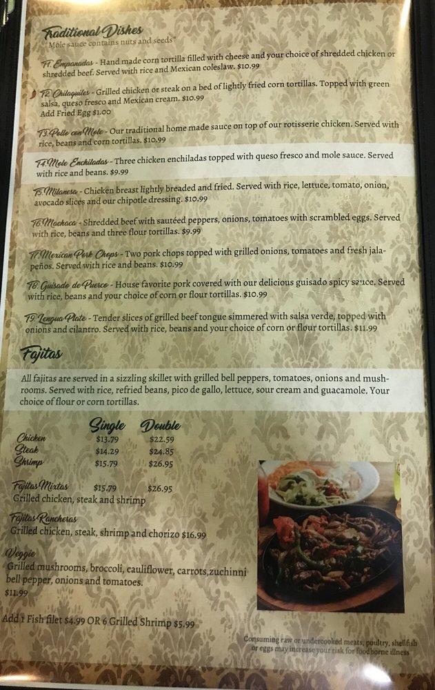 Carta del restaurante Villa Del Rey Cocina Mexicana " West Mobile on ...