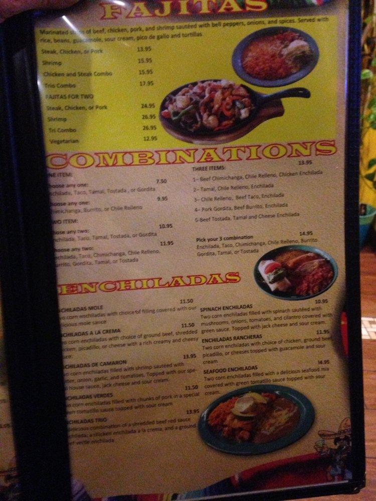 Menu at La Roca restaurant, Albany