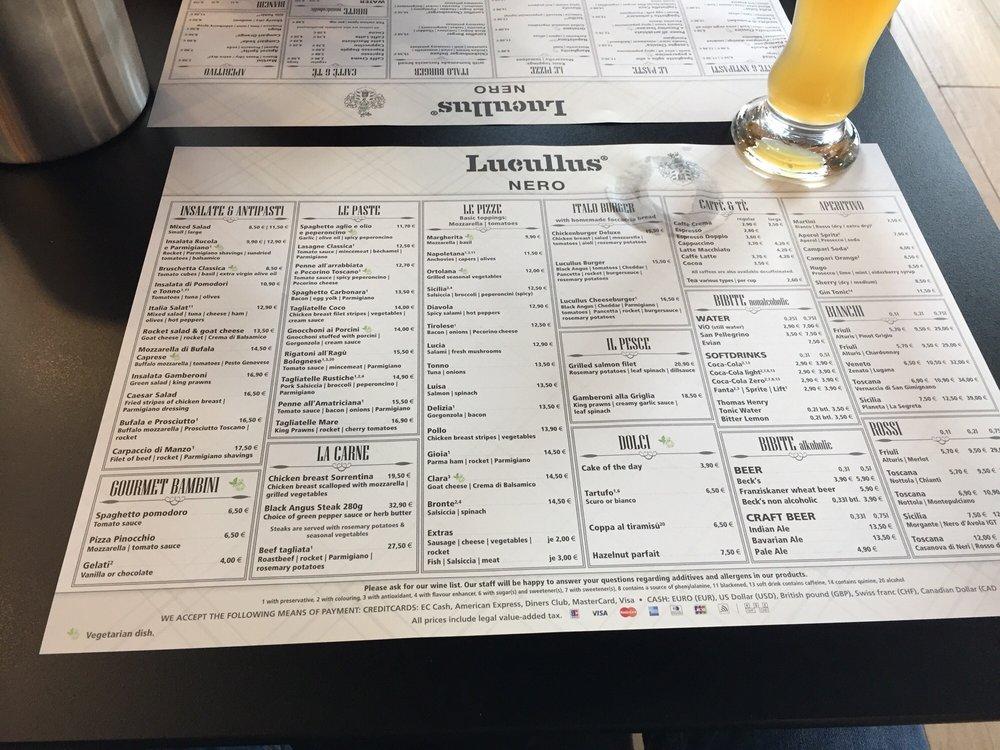 Menu at Lucullus Nero restaurant, Frankfurt, Bereich Z