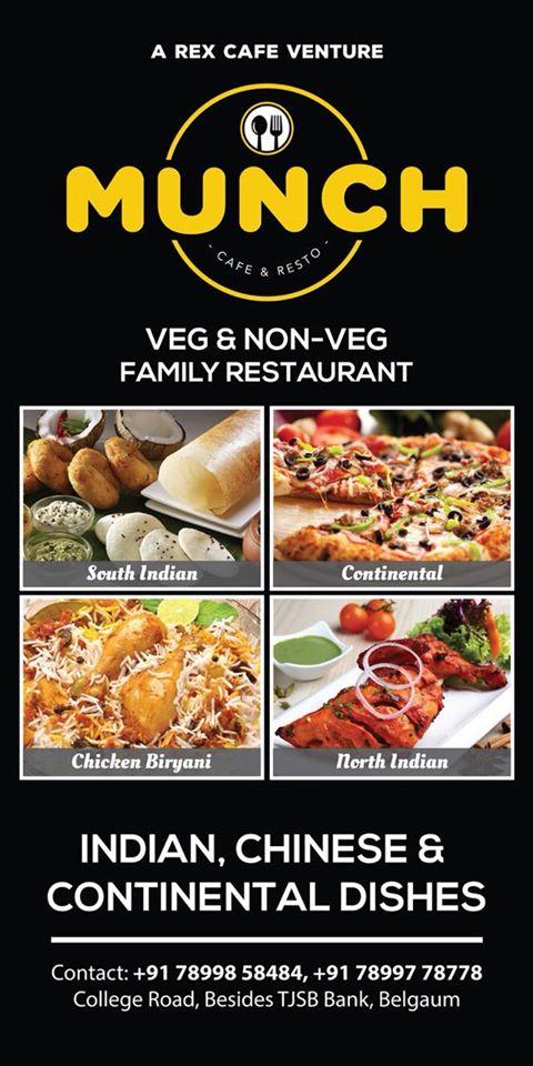 Menu at MUNCH Cafe & Resto, Belgaum, Besides TJSB Bank