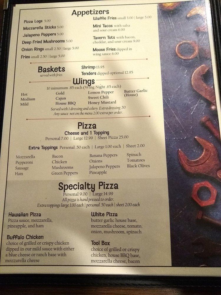 Menu at Old Tool Tavern pub & bar, Randolph