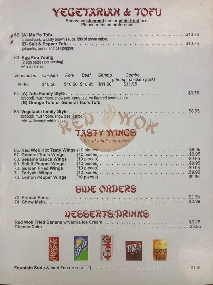 Menu at Red Wok restaurant, El Paso, N Mesa St Suite U