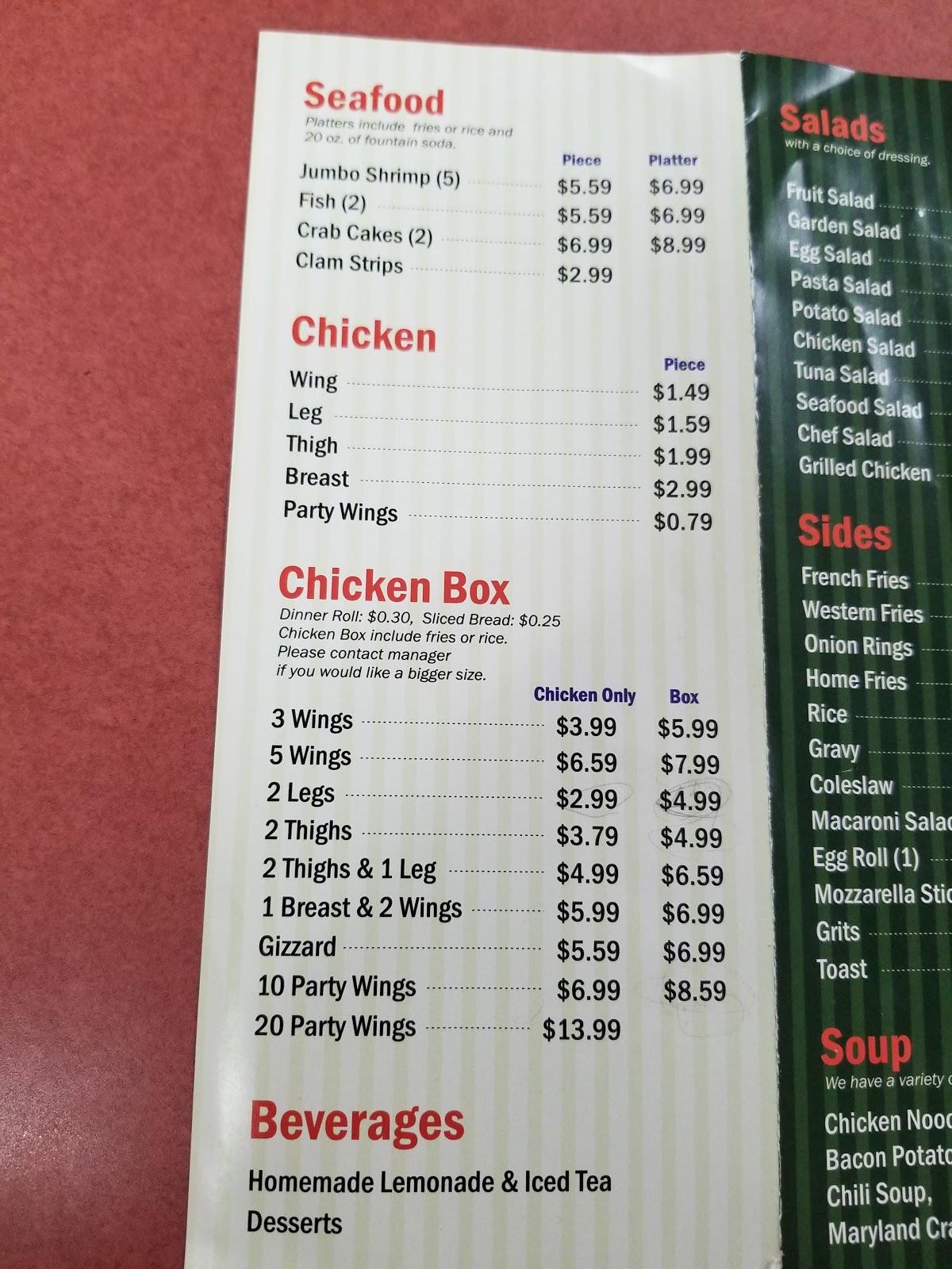 Menu at G&G Deli, Jessup