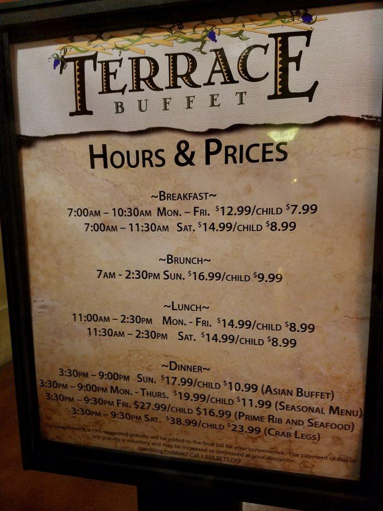 Menu at Terrace Buffet restaurant, Riverside