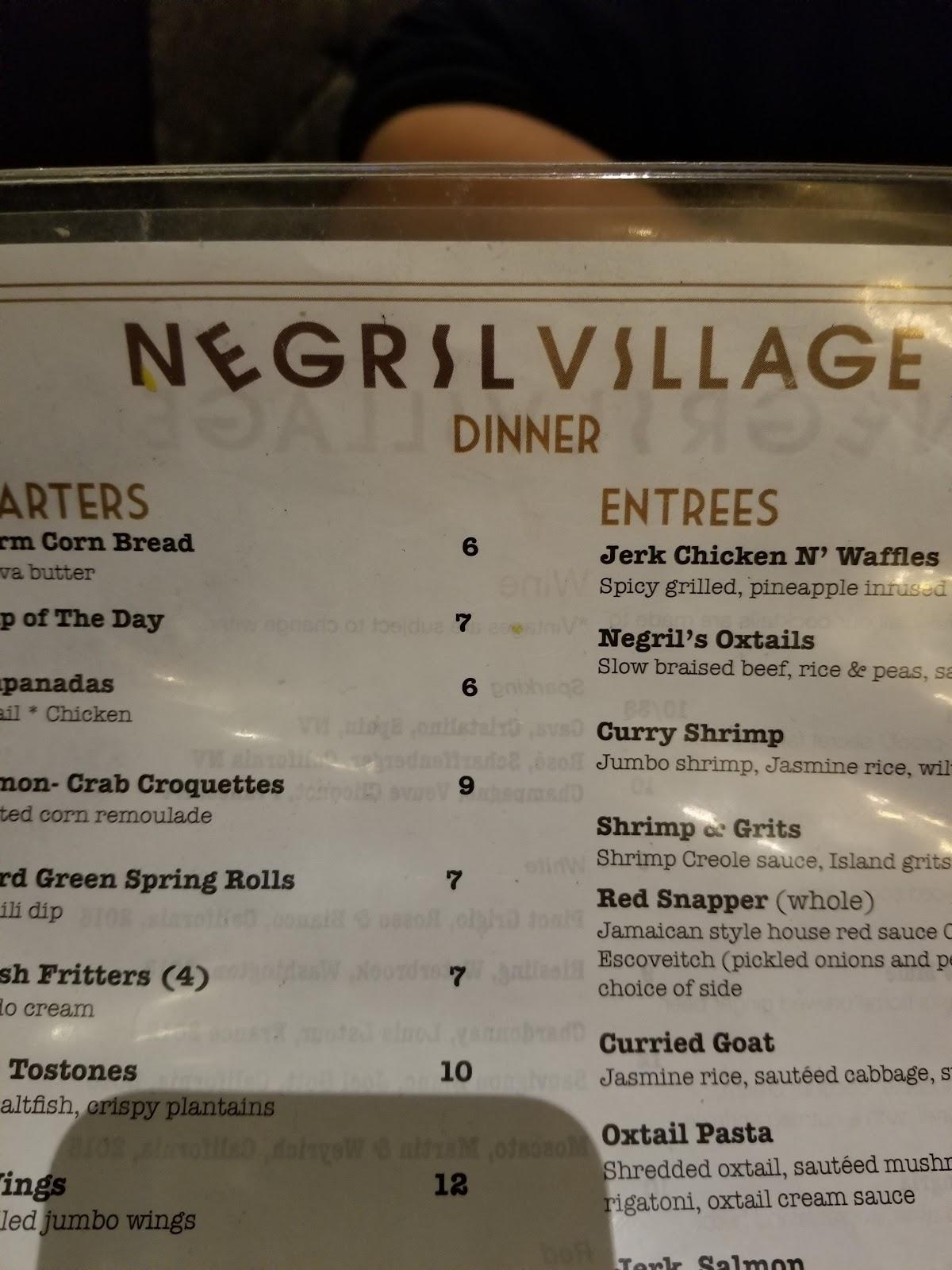 Menu at Negril ATL pub & bar, Atlanta