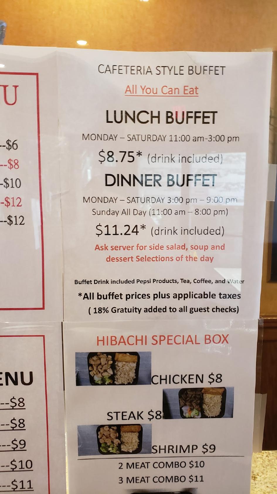 Peking Chinese Buffet, Glynview Plaza in Prestonsburg - Restaurant menu ...
