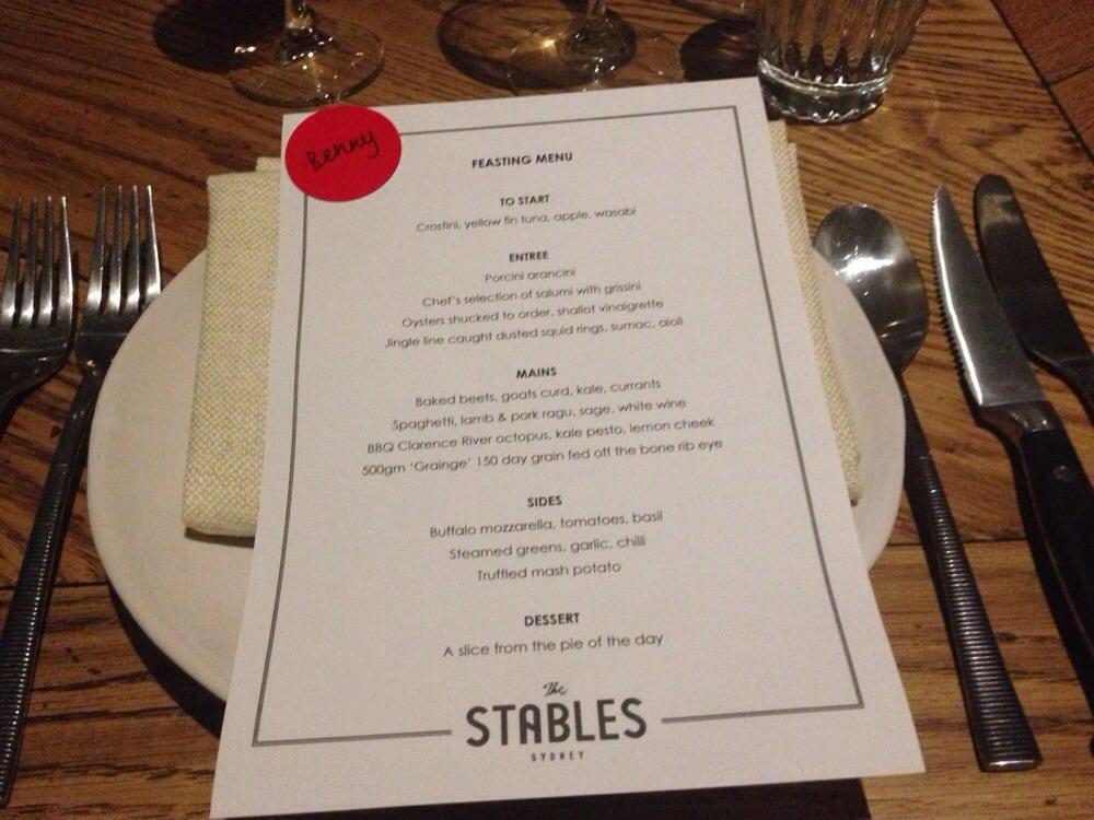 Menu at The Stables pub & bar, Randwick