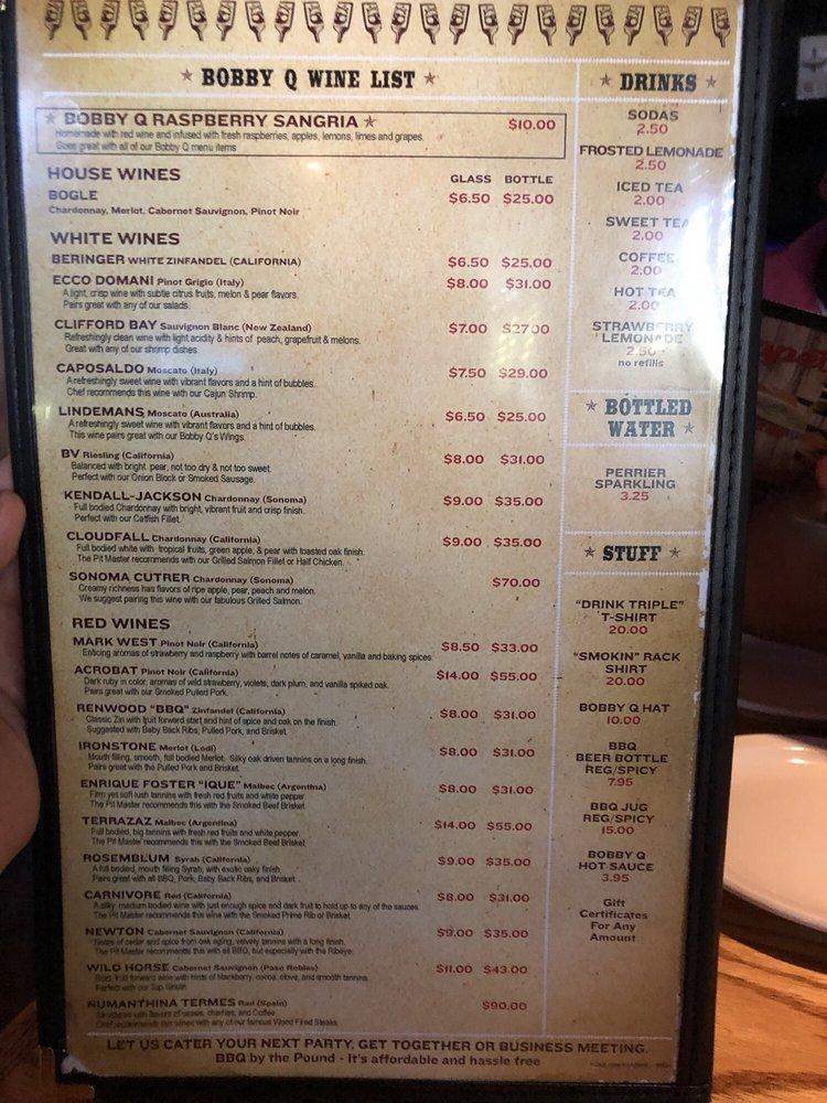 Menu at Bobby-Q BBQ Restaurant and Steakhouse, Mesa, S Stapley Dr
