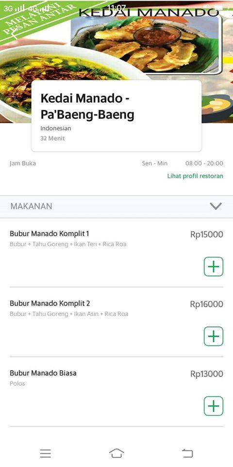Menu at Kedai Manado New restaurant, Makassar