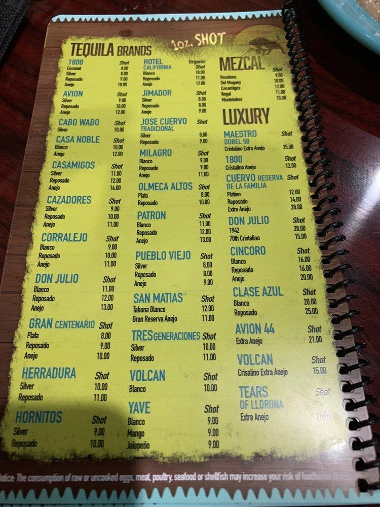 Menu at Torito Mexican Restaurant, North Haven