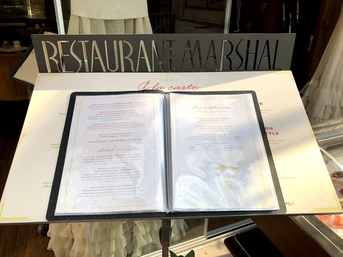 Menu at Cafe & Restaurant Marshal (by Marmont Heritage Hotel), Split