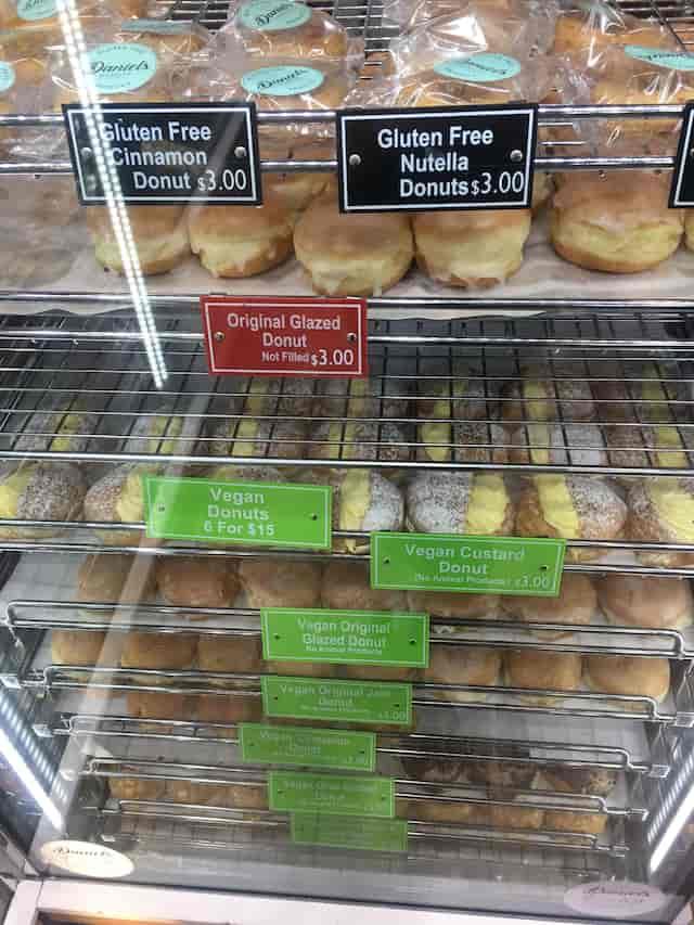 Menu at Daniel's Donuts cafe, Springvale