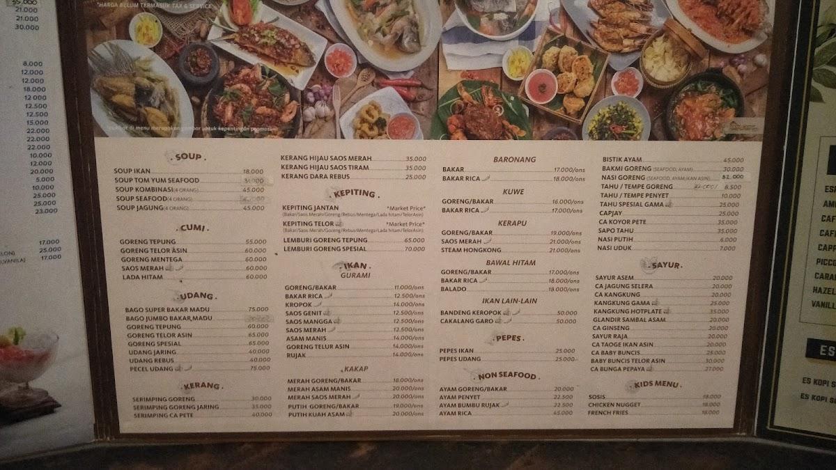 Menu at Gama Candi Resto BSB restaurant, Semarang, Jalan West CBD 1 No.3