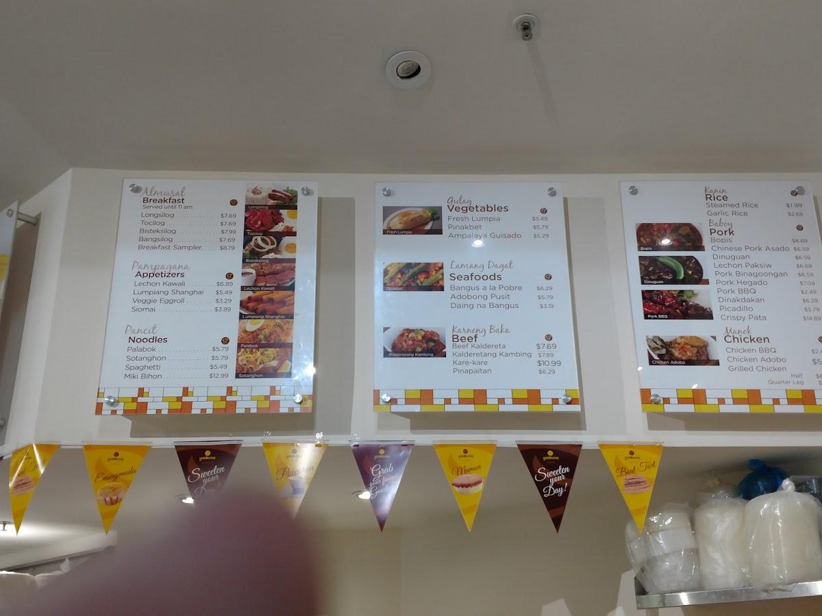 Menu at Goldilocks Bakeshop and Restaurant, Concord