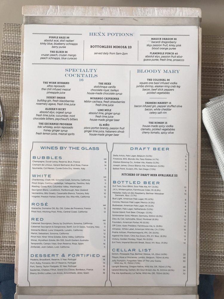 Menu at HEXX kitchen + bar, Las Vegas