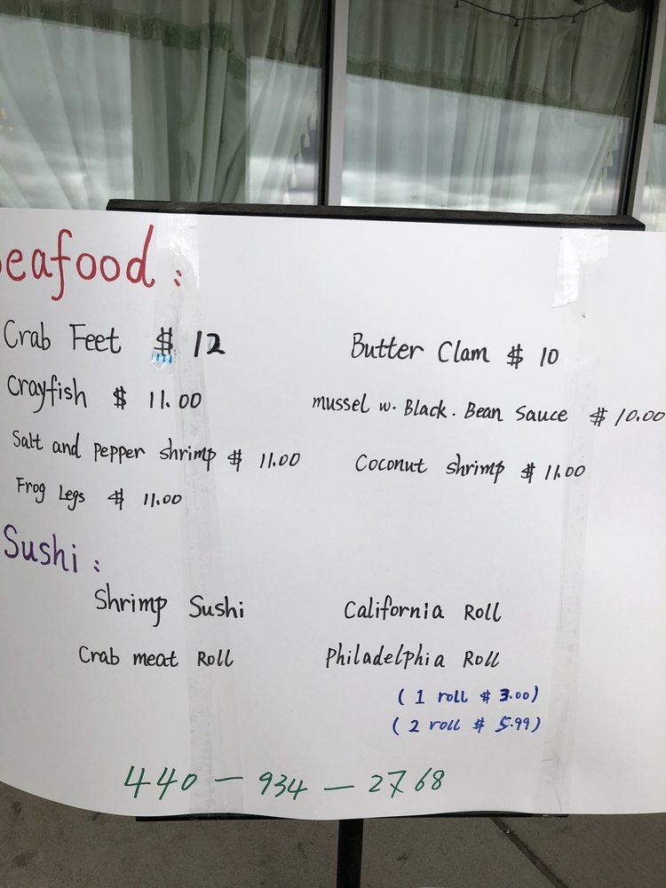Menu at New Chinatown Buffet restaurant, Sheffield