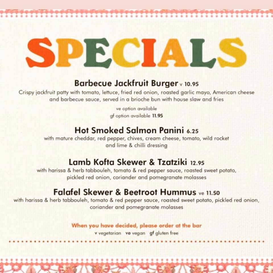 Menu at Seco Lounge pub & bar, Plymouth